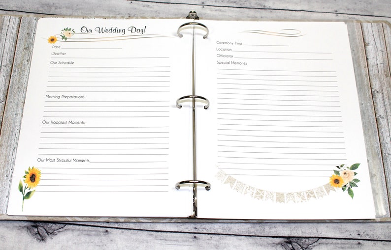 Wedding Memory Book Sunflower Wedding Wedding Guest Book and | Etsy