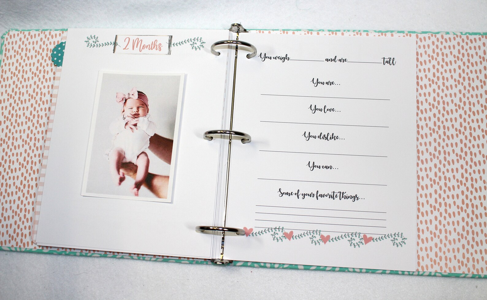 Baby Memory Book Baby Book Girl Floral Baby Book Blush - Etsy