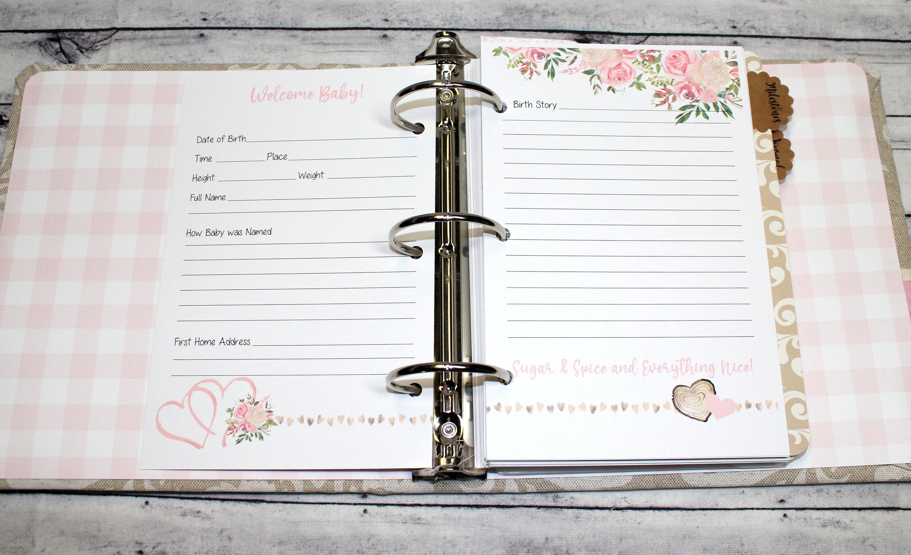 BABY Journal Baby Memory Book Baby Girl Baby Book Milestone - Etsy