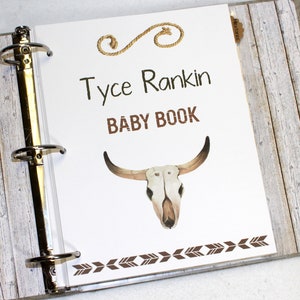 Baby Memory Book, Personalized Baby Book, Western Baby Book, Cowboy ...
