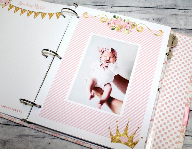 Baby Memory Book Baby Book Girl Princess Baby Book Pink and - Etsy