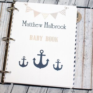 Baby Book Boy, Baby Memory Book, Nautical Baby Book, Baby's First Year ...