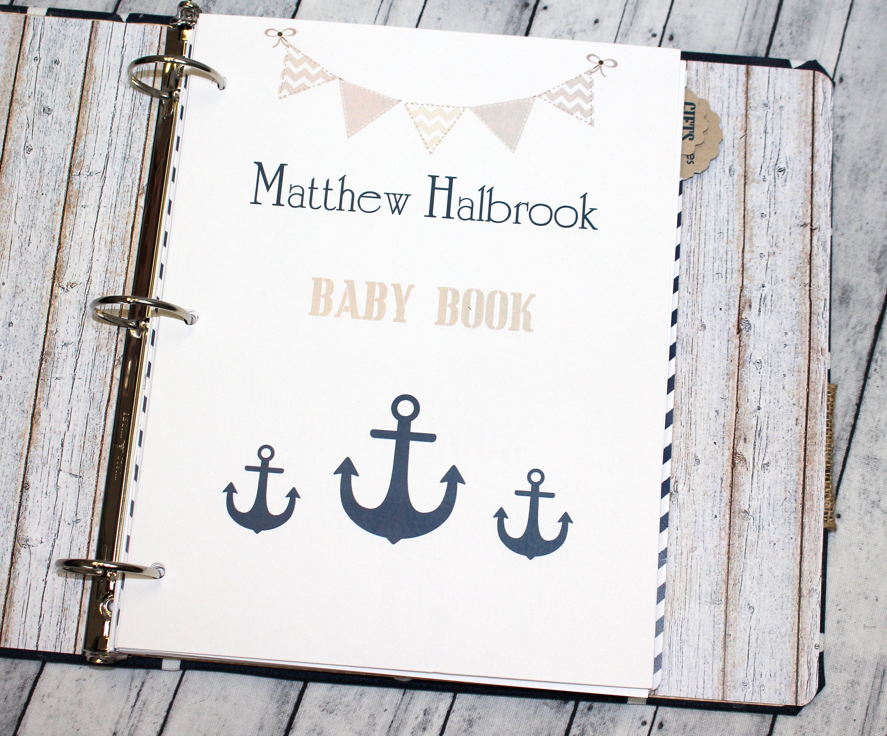 Baby Book Boy Baby Memory Book Nautical Baby Book | Etsy