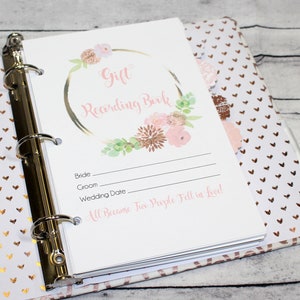 Gift Log, Gift Recording Book, Rose Gold Bridal Shower, Wedding Gift ...