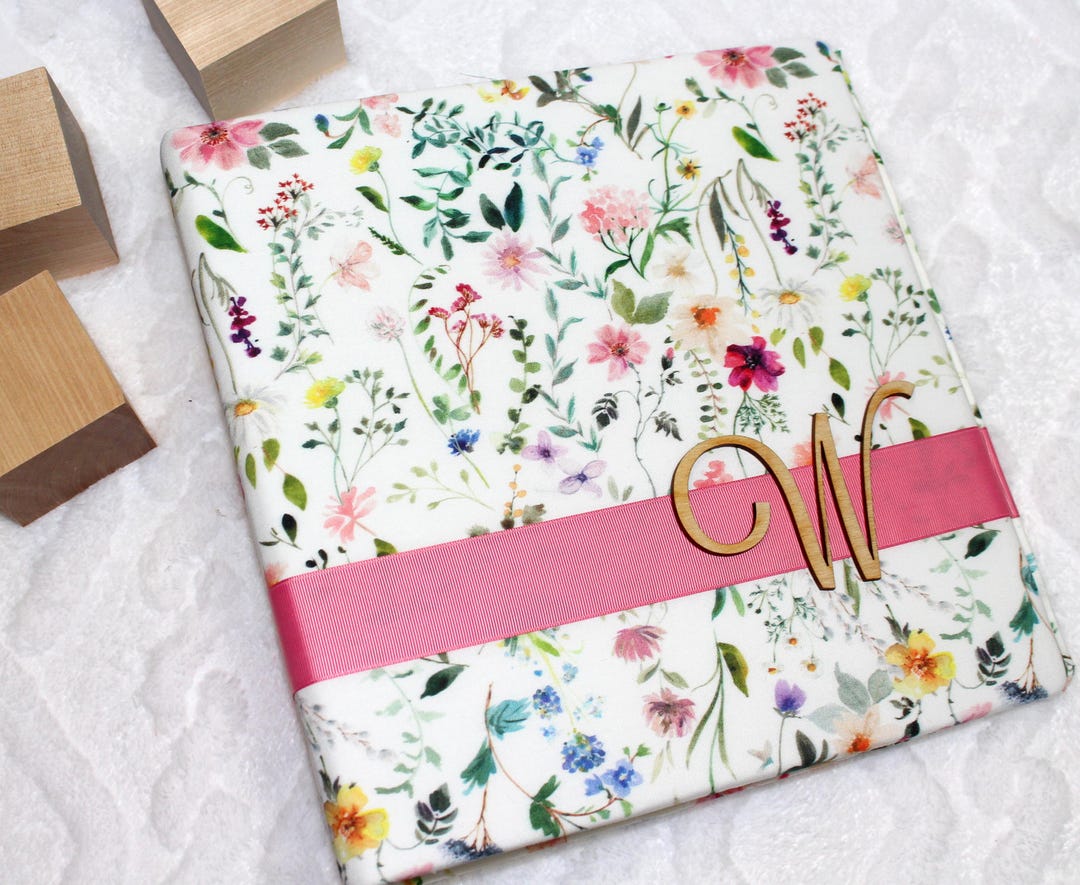Wildflower Baby Girl Memory Book, Floral Baby Book, Pink Baby Book Girl ...