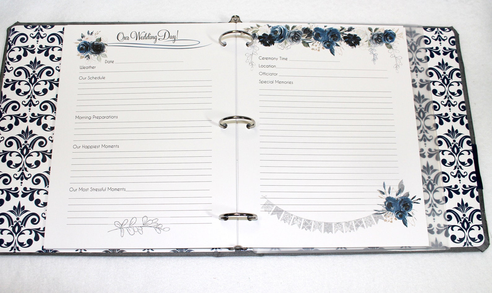 Wedding Memory Book Wedding Scrapbook Navy and Gray Wedding - Etsy