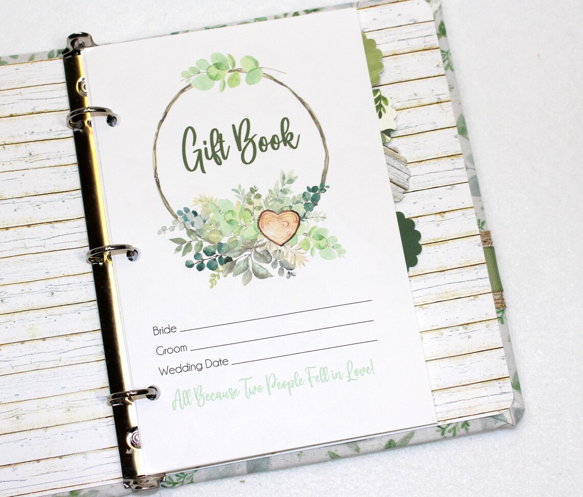Bridal Shower Gift Log, Wedding Gift Book, Rustic Bridal Shower Guest ...