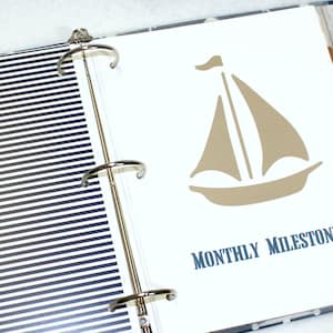 Baby Book Boy, Baby Memory Book, Nautical Baby Book, Baby's First Year ...