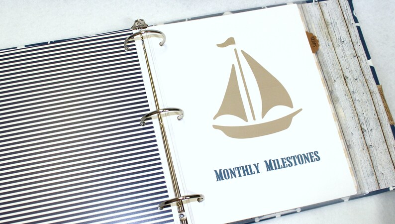 Baby Book Boy Baby Memory Book Nautical Baby Book - Etsy