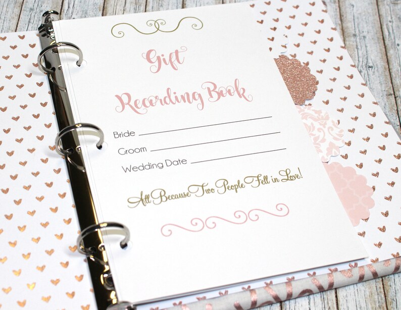 Gift Log Gift Recording Book Rose Gold Bridal Shower | Etsy