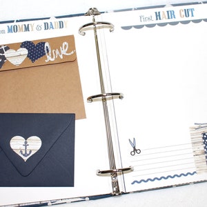 Baby Book Boy, Baby Memory Book, Nautical Baby Book, Baby's First Year ...