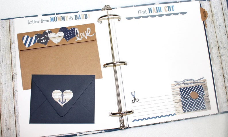 Baby Book Boy Baby Memory Book Nautical Baby Book - Etsy