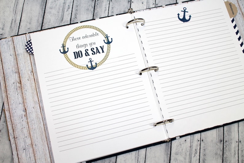 Baby Book Boy Baby Memory Book Nautical Baby Book | Etsy