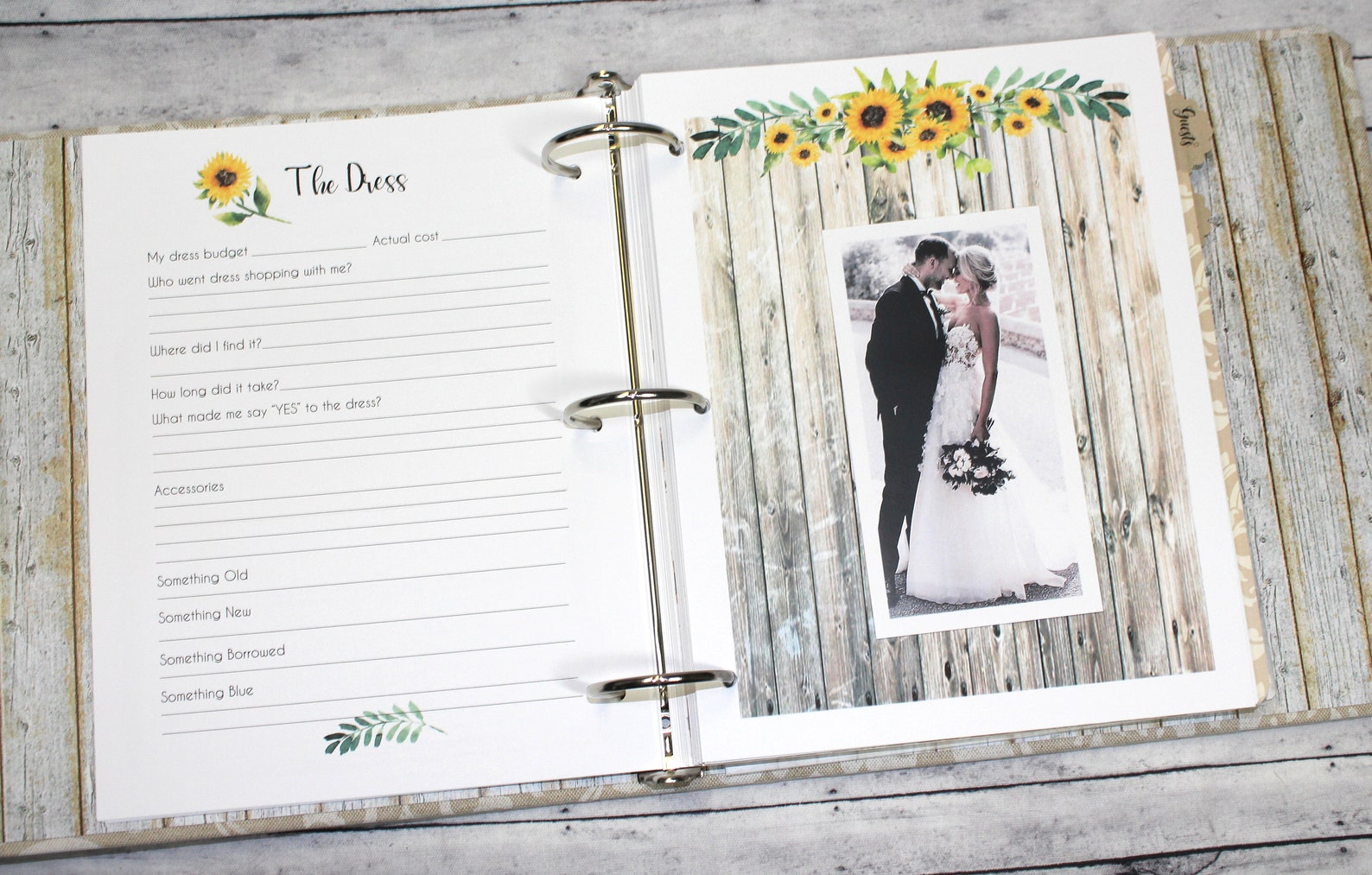 Wedding Memory Book Sunflower Wedding Guest Book Bridal | Etsy