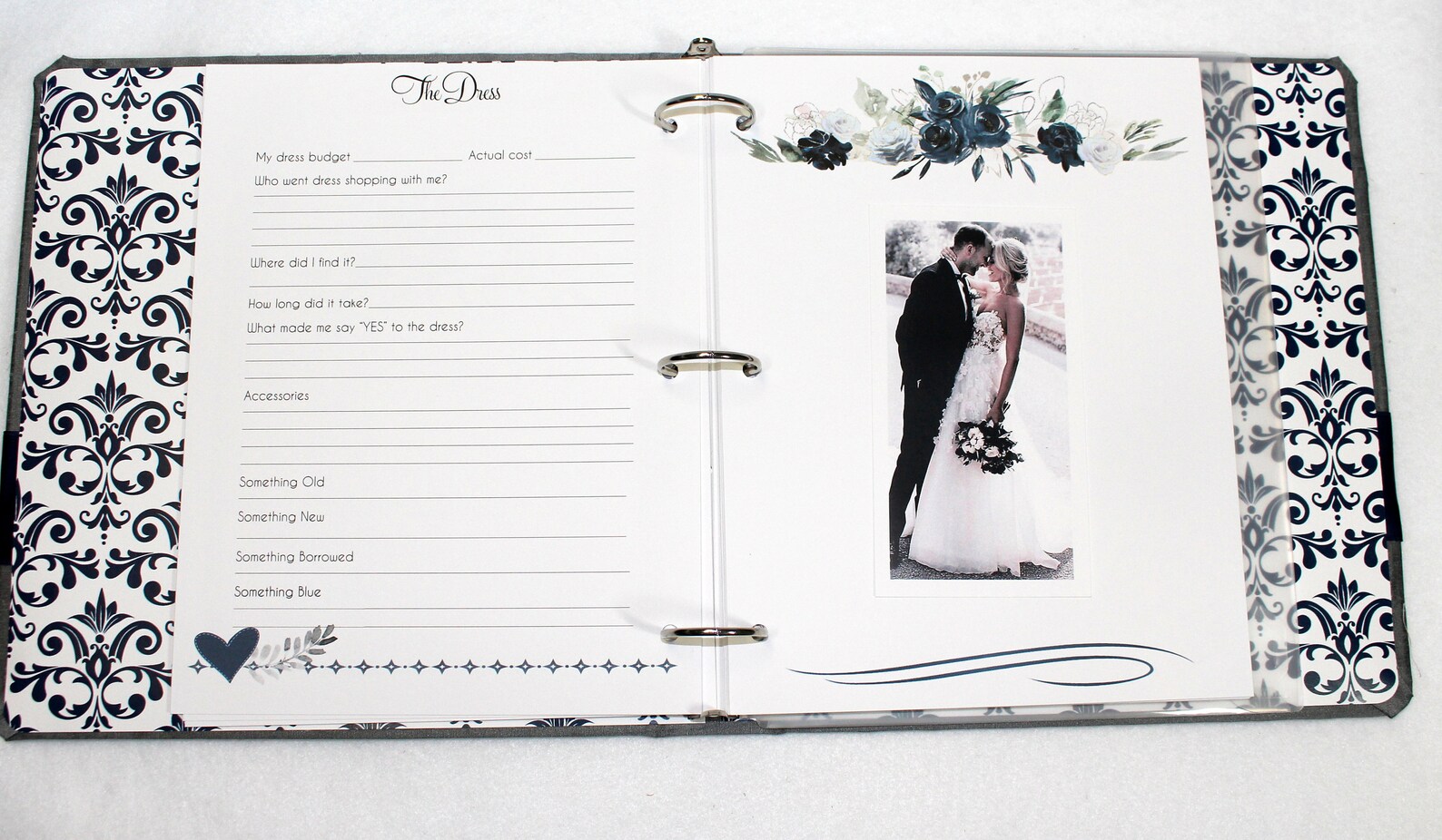 Wedding Memory Book Wedding Scrapbook Navy and Gray Wedding - Etsy