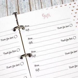 Gift Log, Gift Recording Book, Rose Gold Bridal Shower, Wedding Gift ...