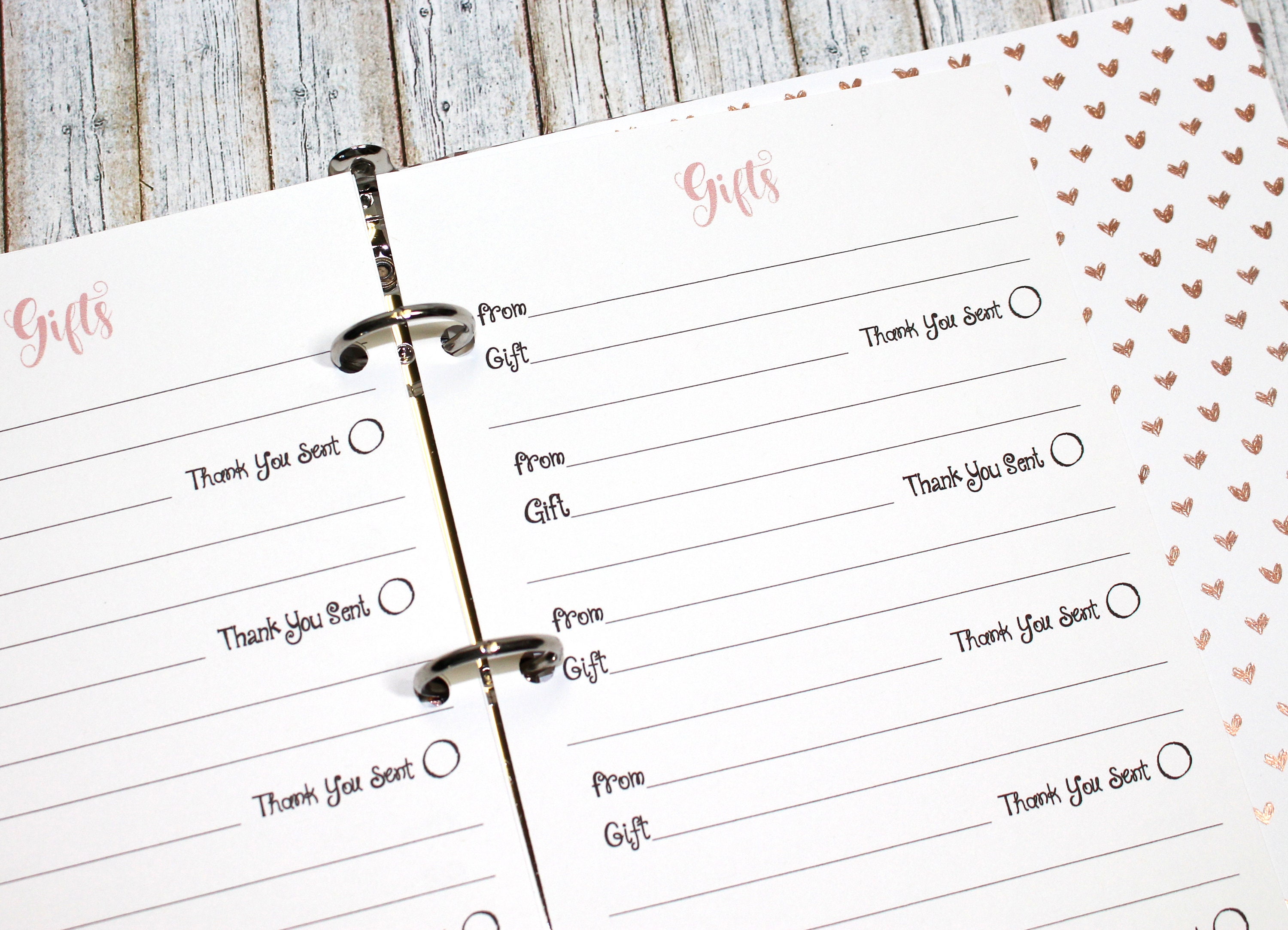 Gift Log, Gift Recording Book, Rose Gold Bridal Shower, Wedding Gift ...