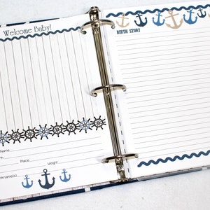 Baby Book Boy, Baby Memory Book, Nautical Baby Book, Baby's First Year ...