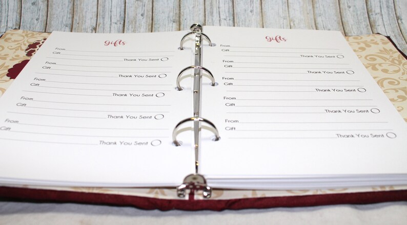 Gift Log Gift Recording Book Burgundy Bridal Shower Book | Etsy
