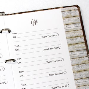 Bridal Shower Gift Log, Wedding Gift Log, Bridal Shower Guest Book ...