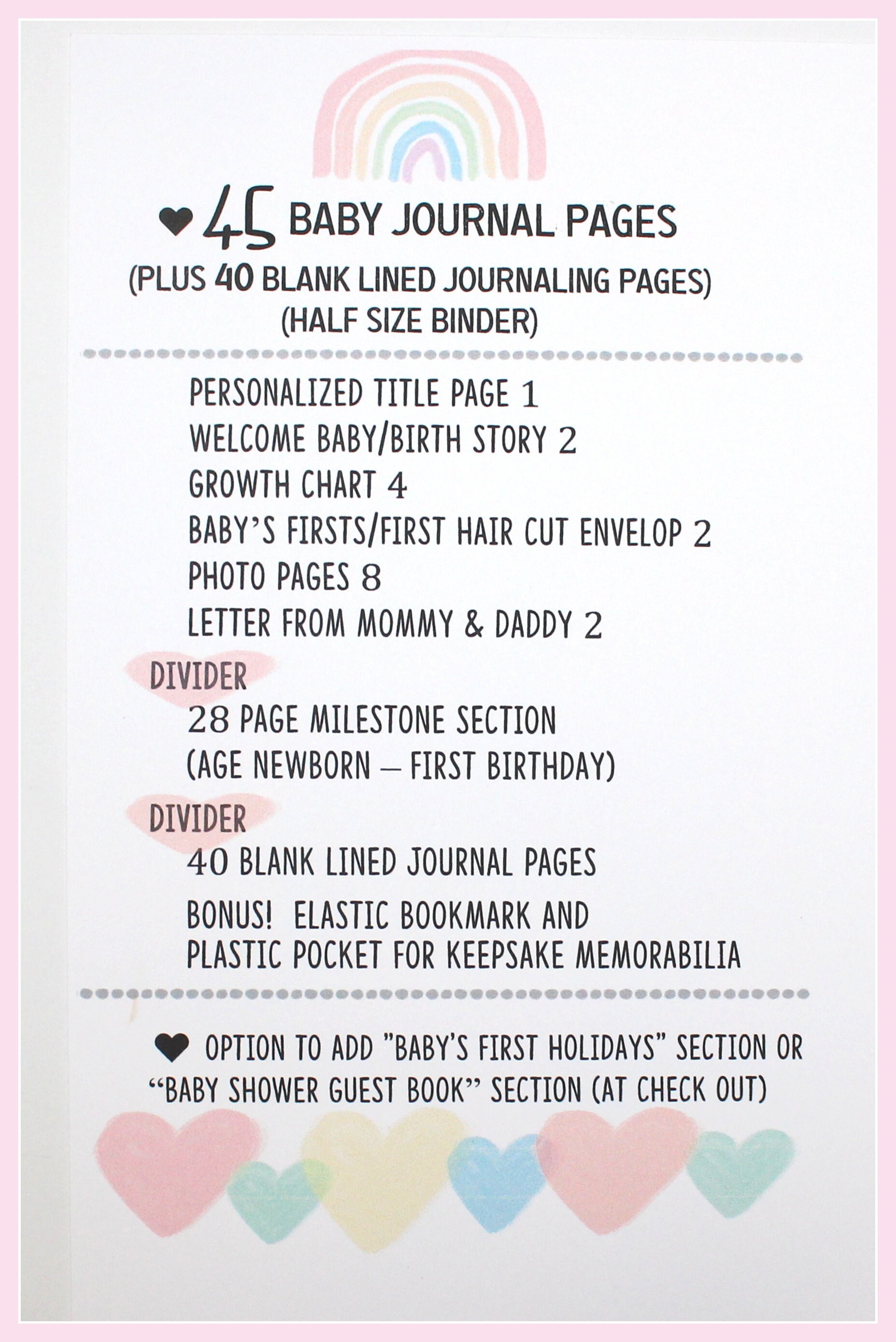 BABY Journal Baby Memory Book Baby Girl Baby Book Milestone | Etsy