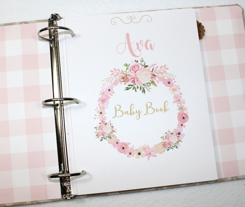 Baby Memory Book Baby Book Girl Rustic Baby Book Pink Baby - Etsy