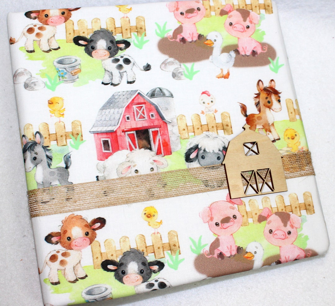 Farm Animals Baby Book, Baby Memory Book, Personalized Baby Memory Book ...