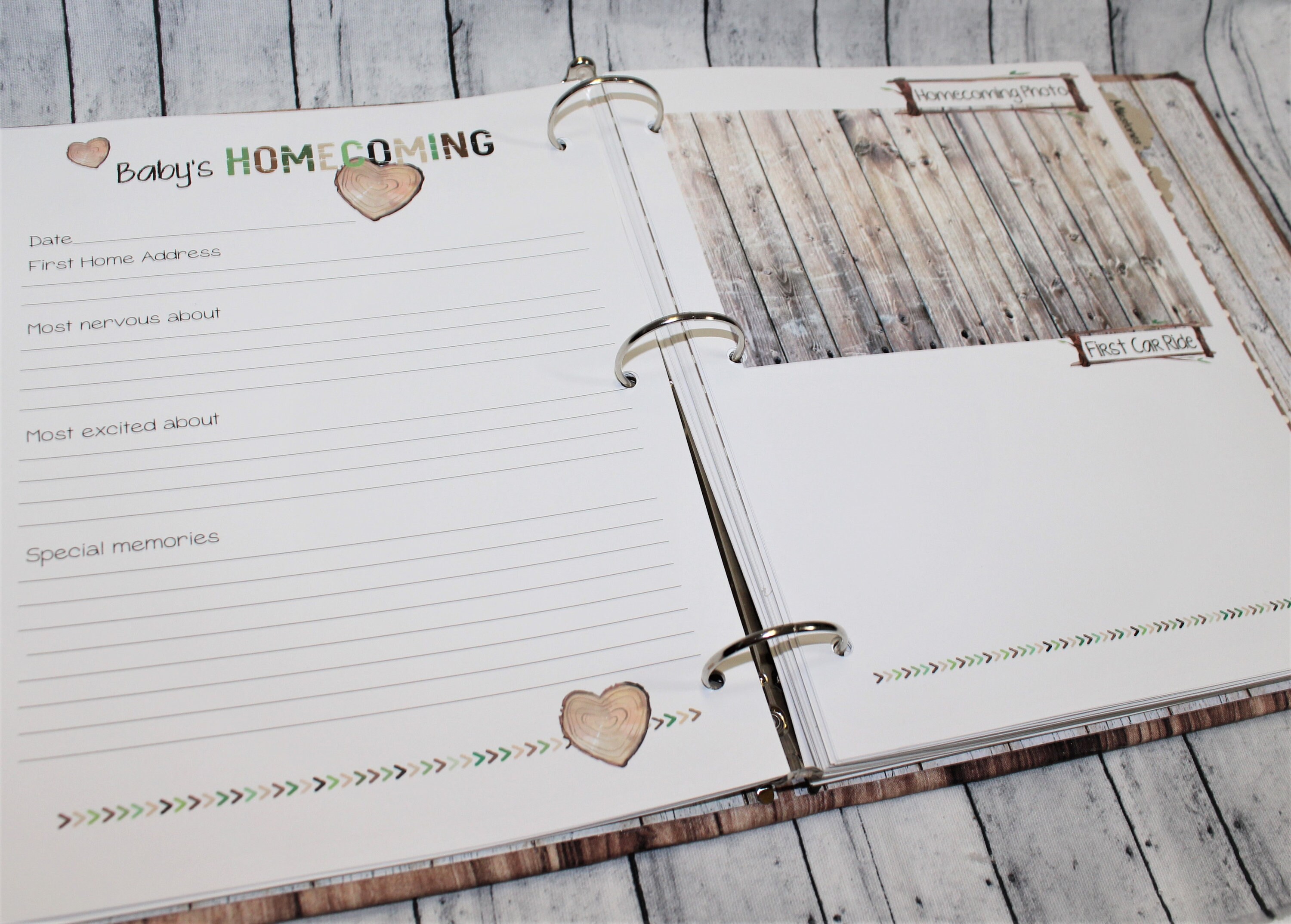 Baby Memory Book Baby Book Boy Woodland Baby Book Rustic | Etsy