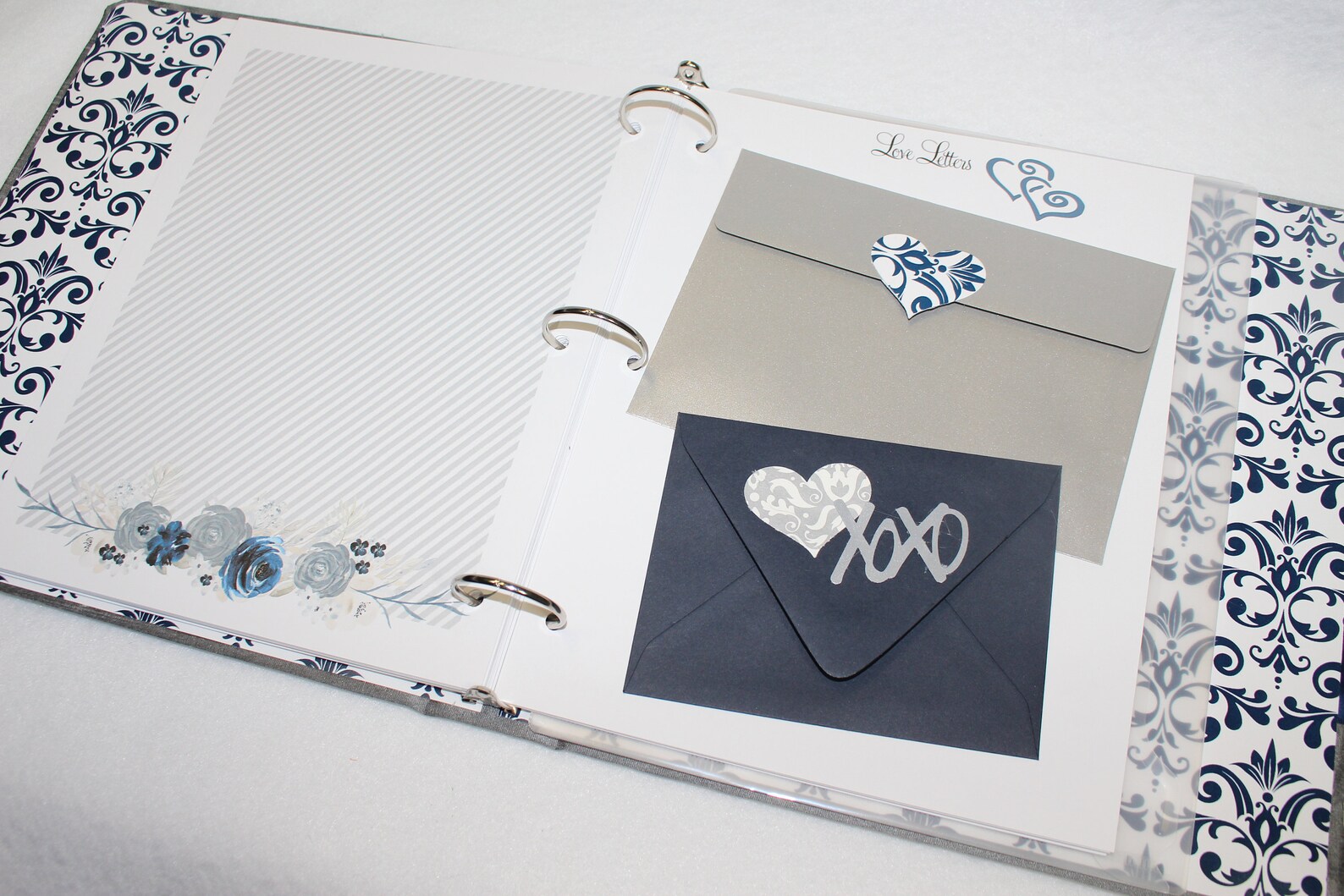 Wedding Memory Book Wedding Scrapbook Navy and Gray Wedding - Etsy