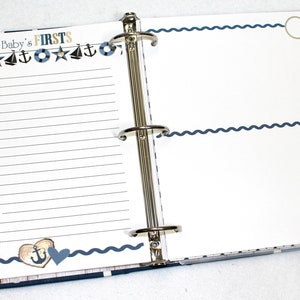 Baby Book Boy, Baby Memory Book, Nautical Baby Book, Baby's First Year ...