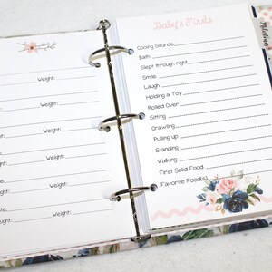 Baby Journal, Baby Memory Book, Baby Girl Book Baby, Blush and Navy ...