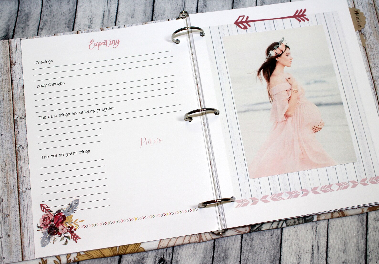 Baby Memory Book Girl, Baby Book Girl, Rustic Baby Book, Tribal Baby ...