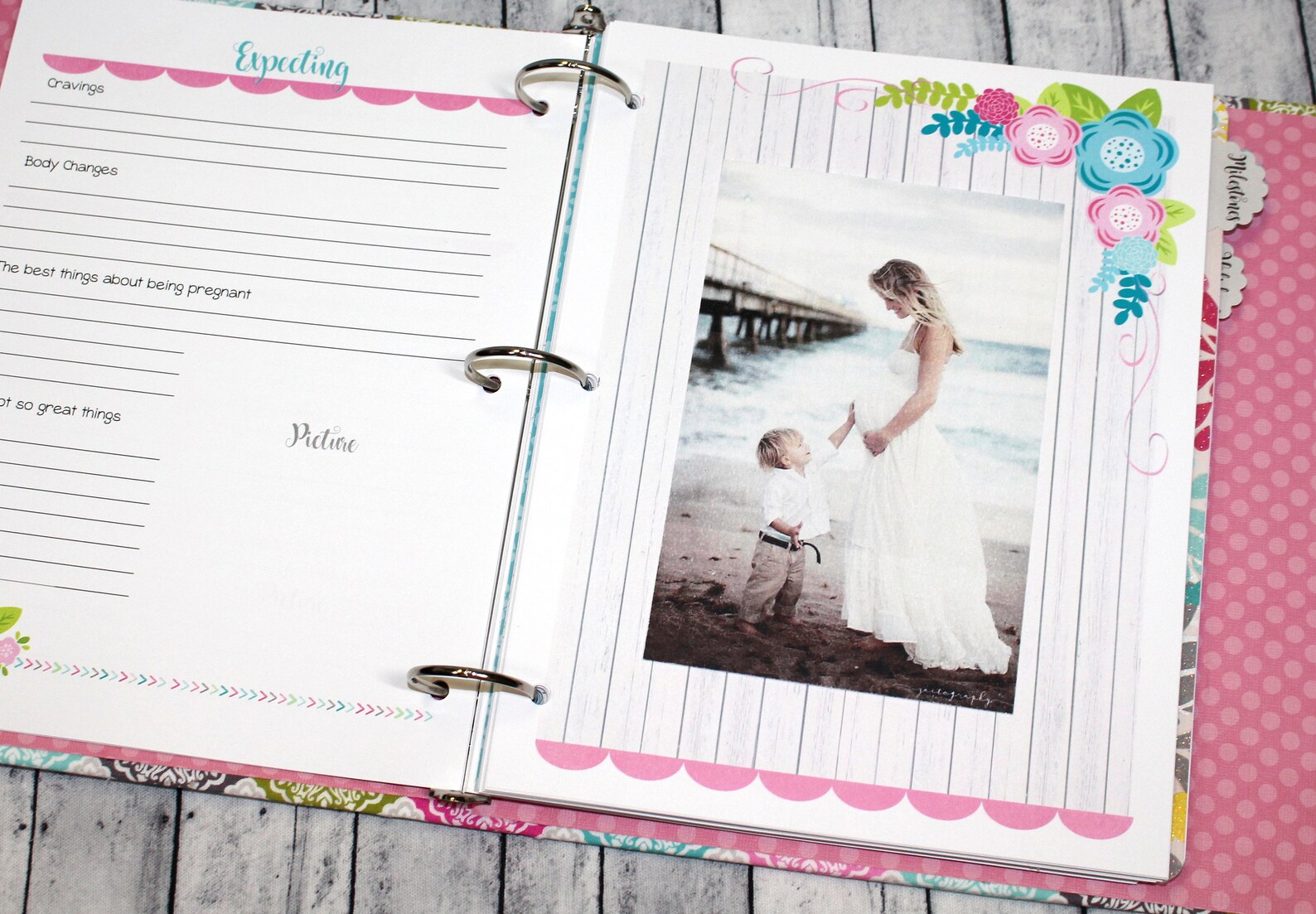 Baby Memory Book Baby Book Girl Floral Baby Book Pink and - Etsy