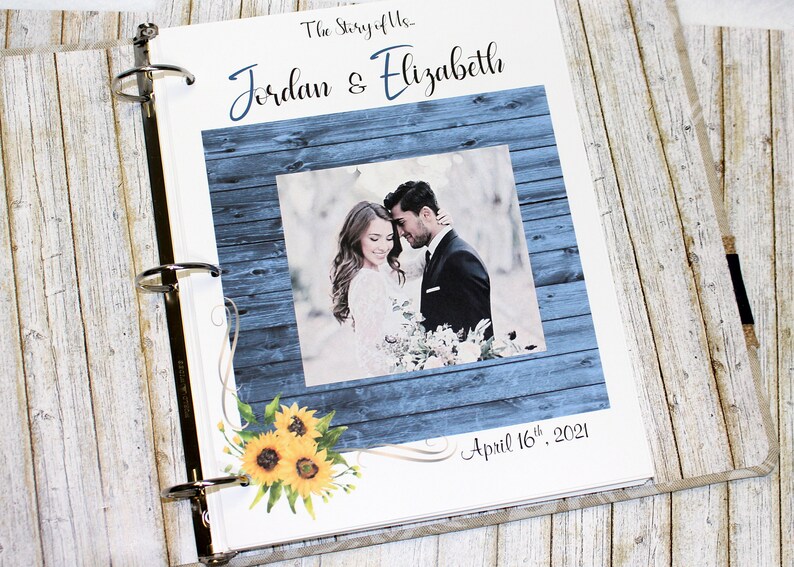 Wedding Memory Book Sunflower Wedding Guest Book Bridal - Etsy