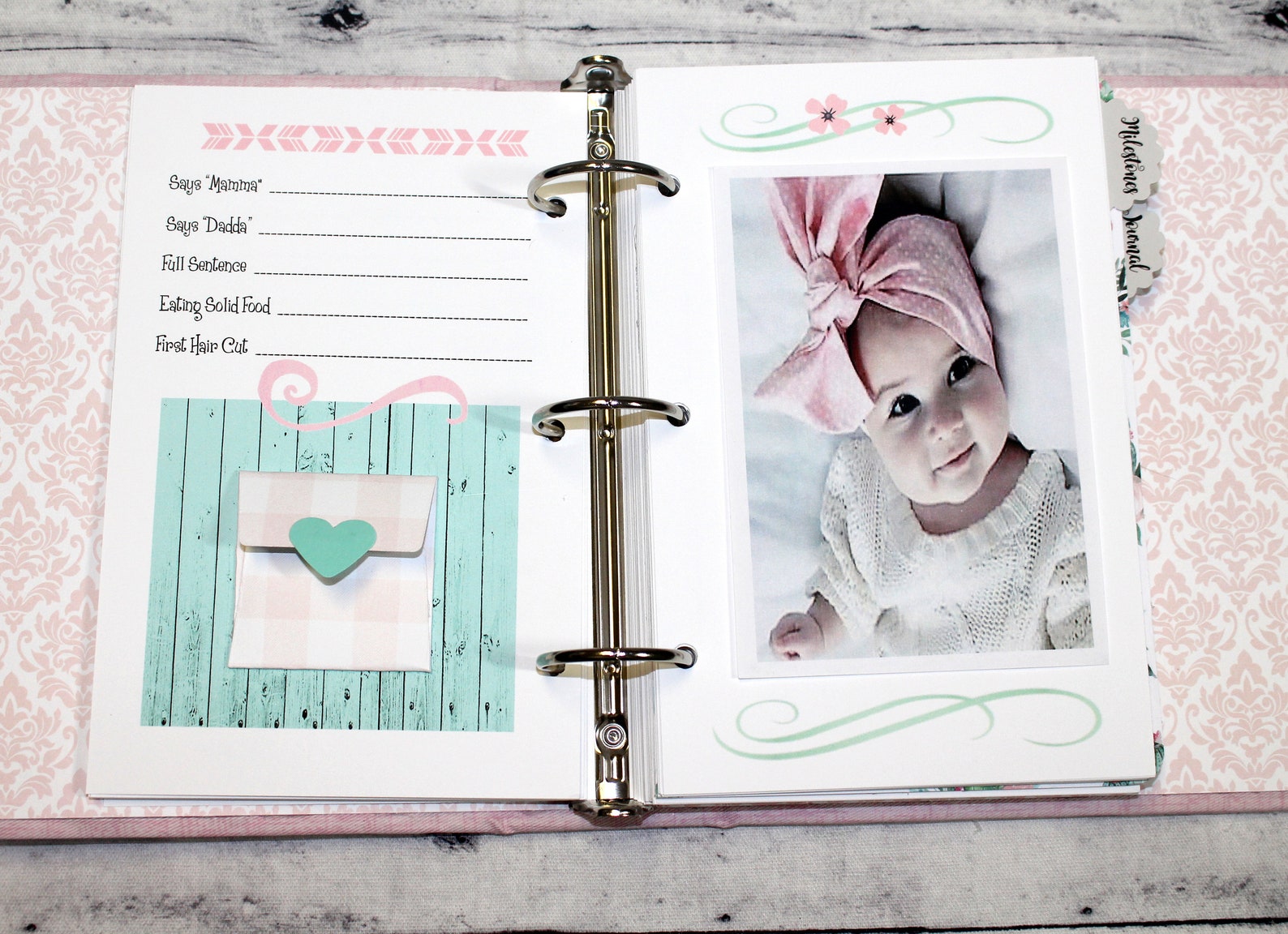 Baby Memory Book Baby Girl Baby Book Baby Journal Pink and - Etsy
