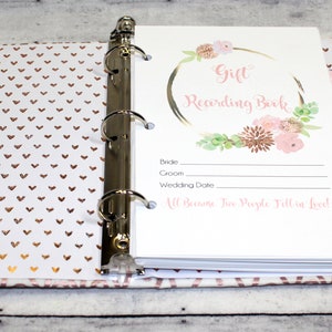 Gift Log, Gift Recording Book, Rose Gold Bridal Shower, Wedding Gift ...