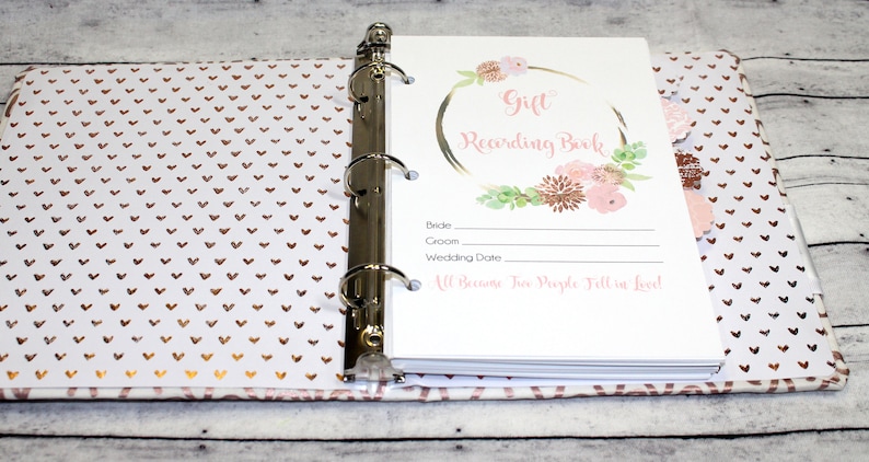 Gift Log, Gift Recording Book, Rose Gold Bridal Shower, Wedding Gift ...