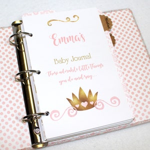Princess Baby Book, Baby Journal, Baby Memory Book, Pink and Gold Baby ...