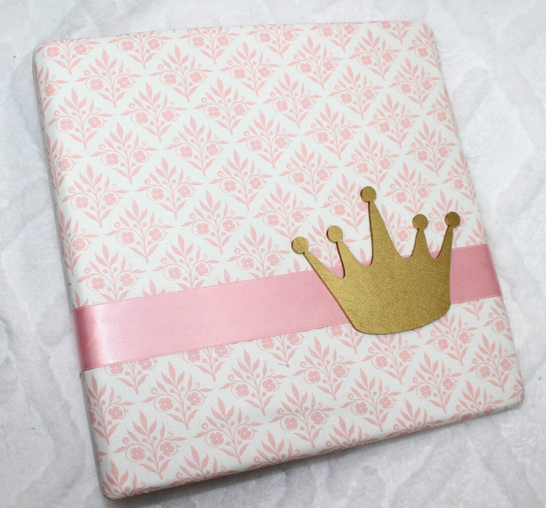 Baby Memory Book, Baby Book Girl, Princess Baby Book, Pink and Gold ...