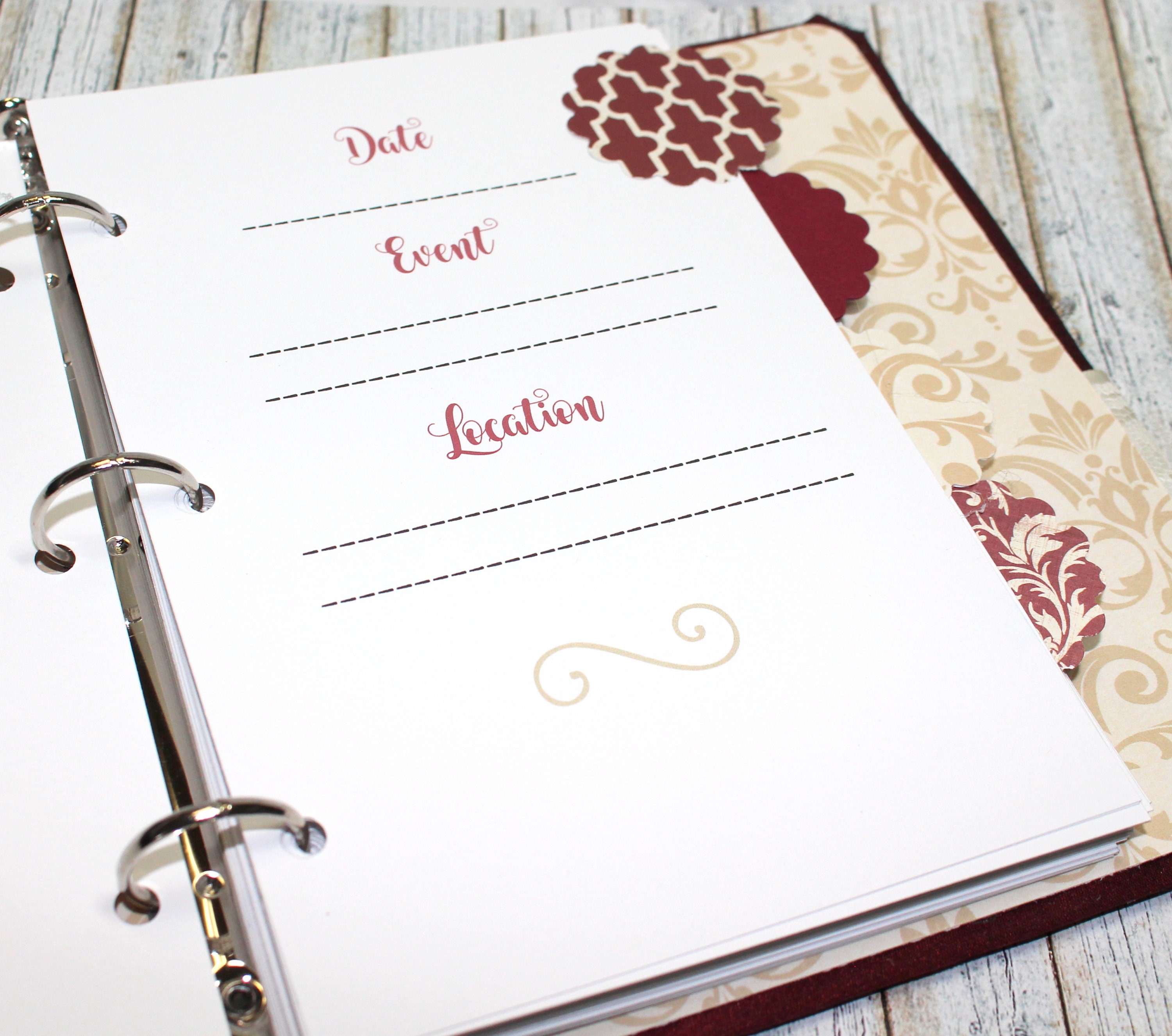 Gift Log Gift Recording Book Burgundy Bridal Shower Book | Etsy