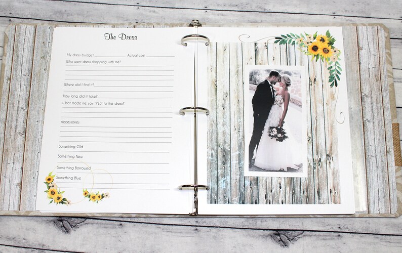 Wedding Memory Book Sunflower Wedding Wedding Guest Book and | Etsy