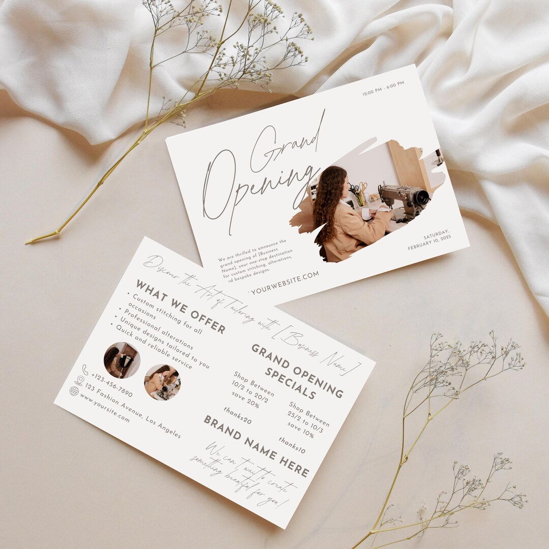 Grand Opening Announcement Postcards Business Promotion Postcards ...