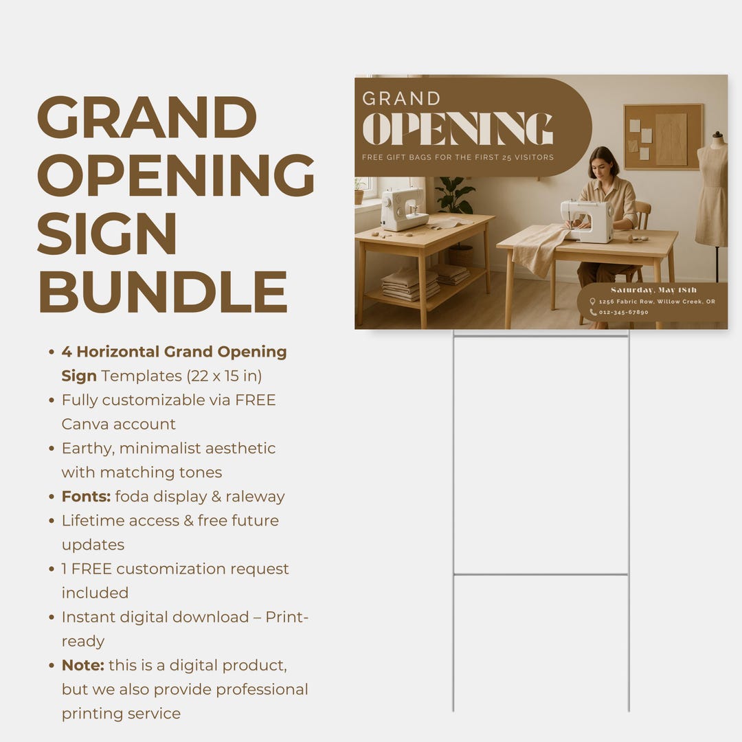 Grand Opening Sign Template Bundle Business Launch Sign Template Studio ...