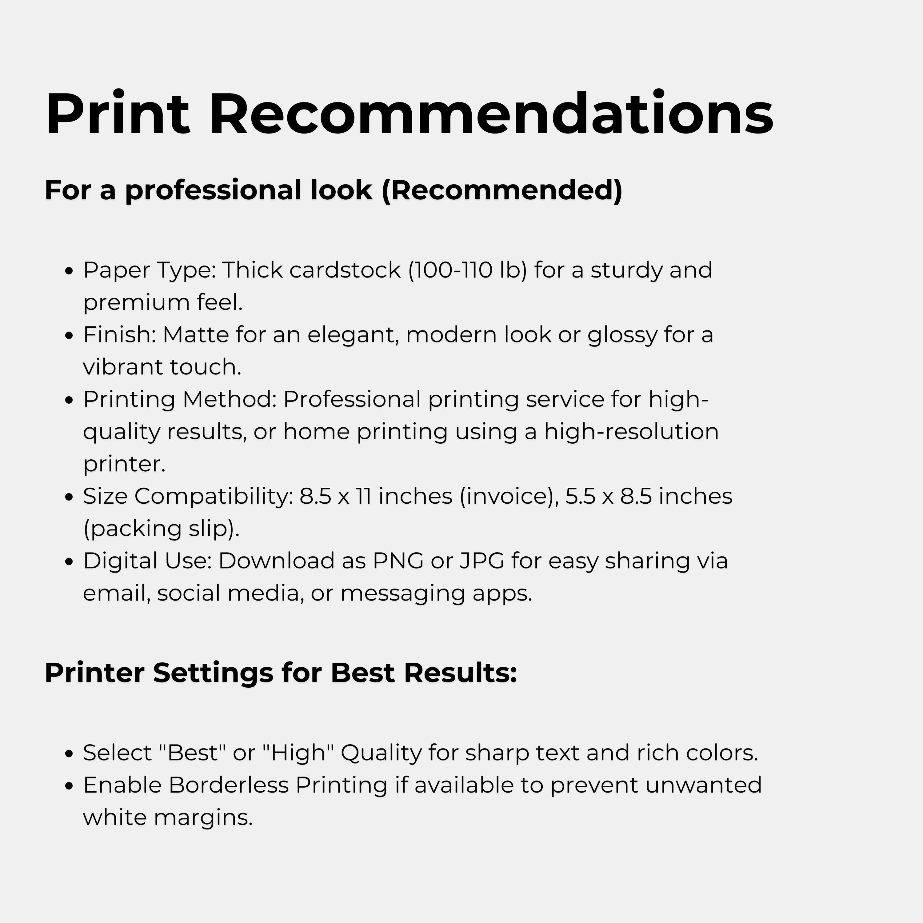Printable Invoice Template With Packing Slip Minimalist Invoice ...