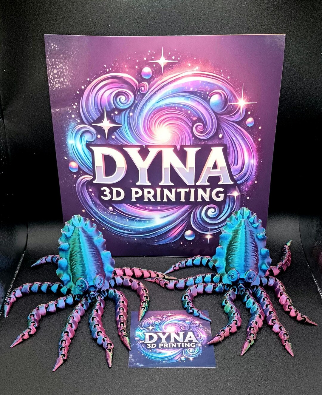Celestial Squid: 3D Printed Articulated Galaxy Squid – Silk PLA ...