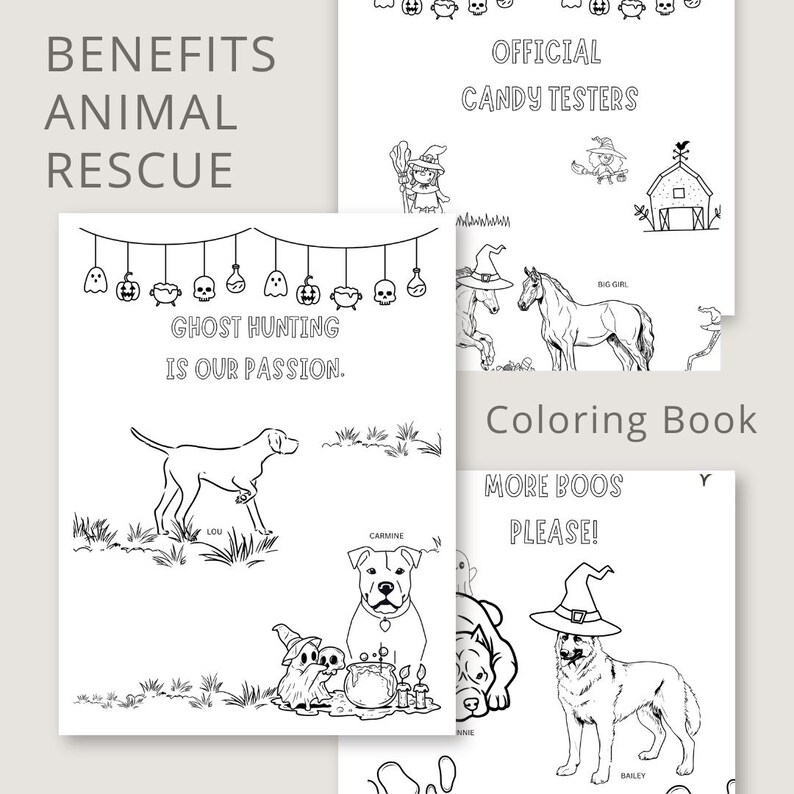 Halloween Rescue Animal Coloring Book Printable Digital Download 28 ...