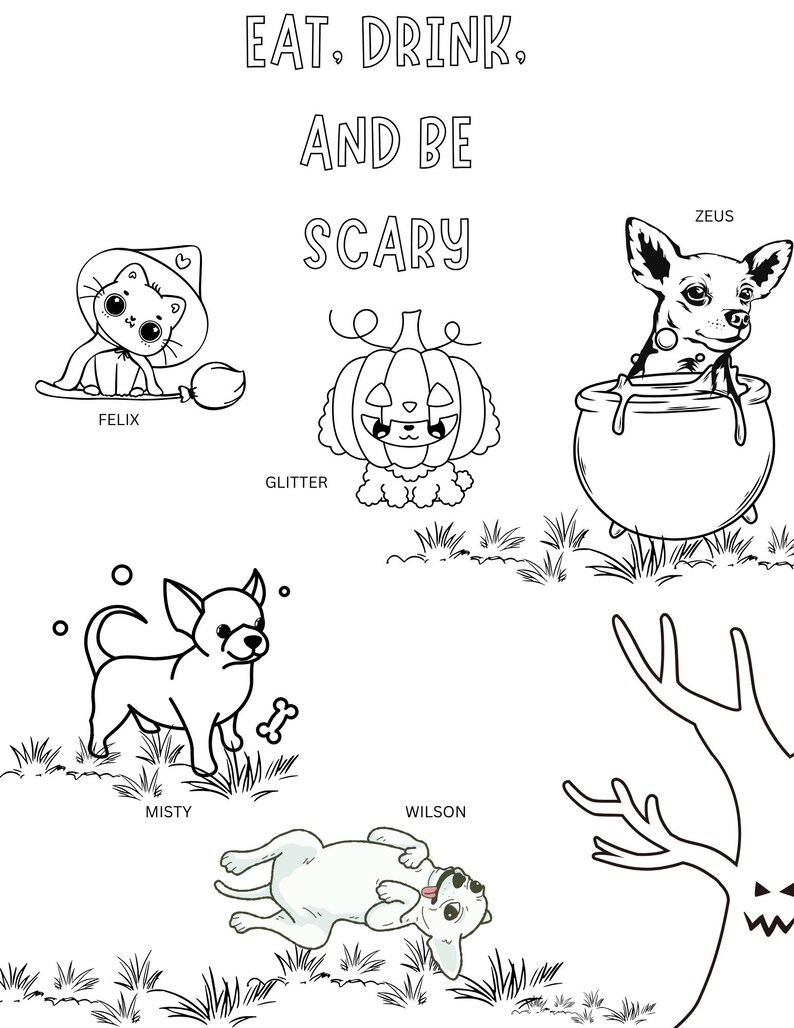 Halloween Rescue Animal Coloring Book Printable Digital Download 28 ...