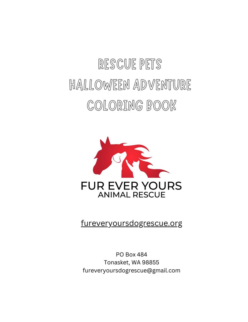 Halloween Rescue Animal Coloring Book Printable Digital Download 28 ...