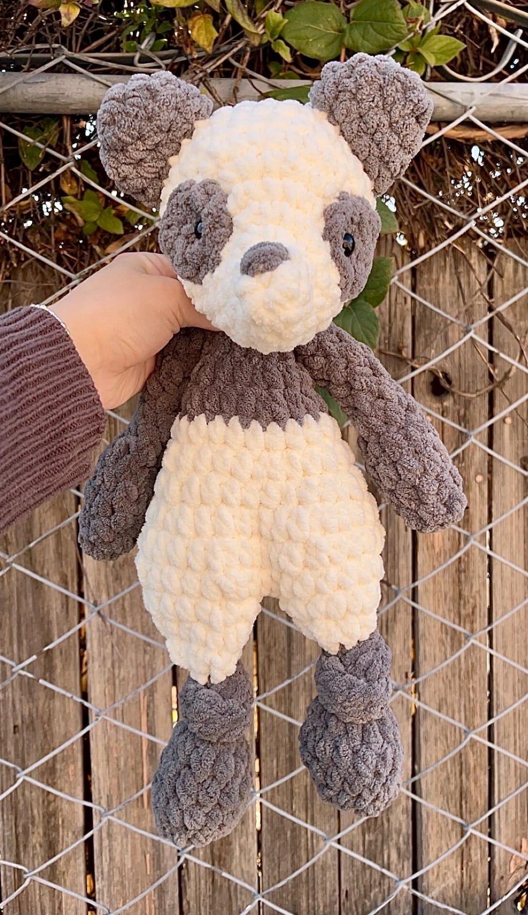 READY TO SHIP- Crochet Panda Snuggler, Panda Lovey, Amigurumi Panda ...