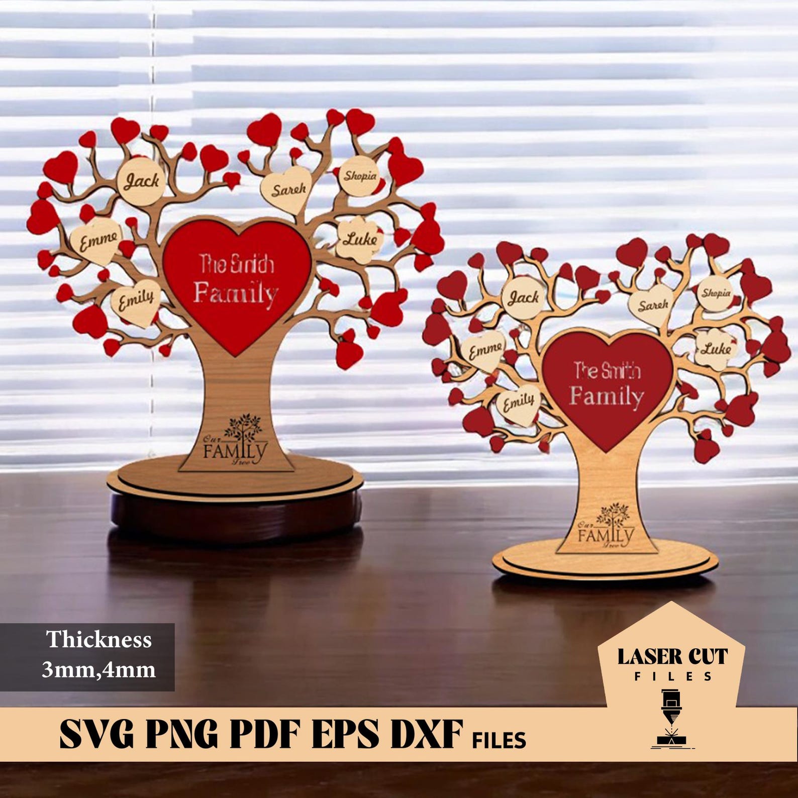 Tree of Life Stand With Family Members Svg Cut File, Wooden Decorative ...